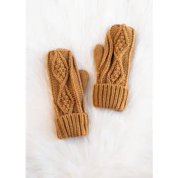Camel Cable Knit Mittens – Maude West Company