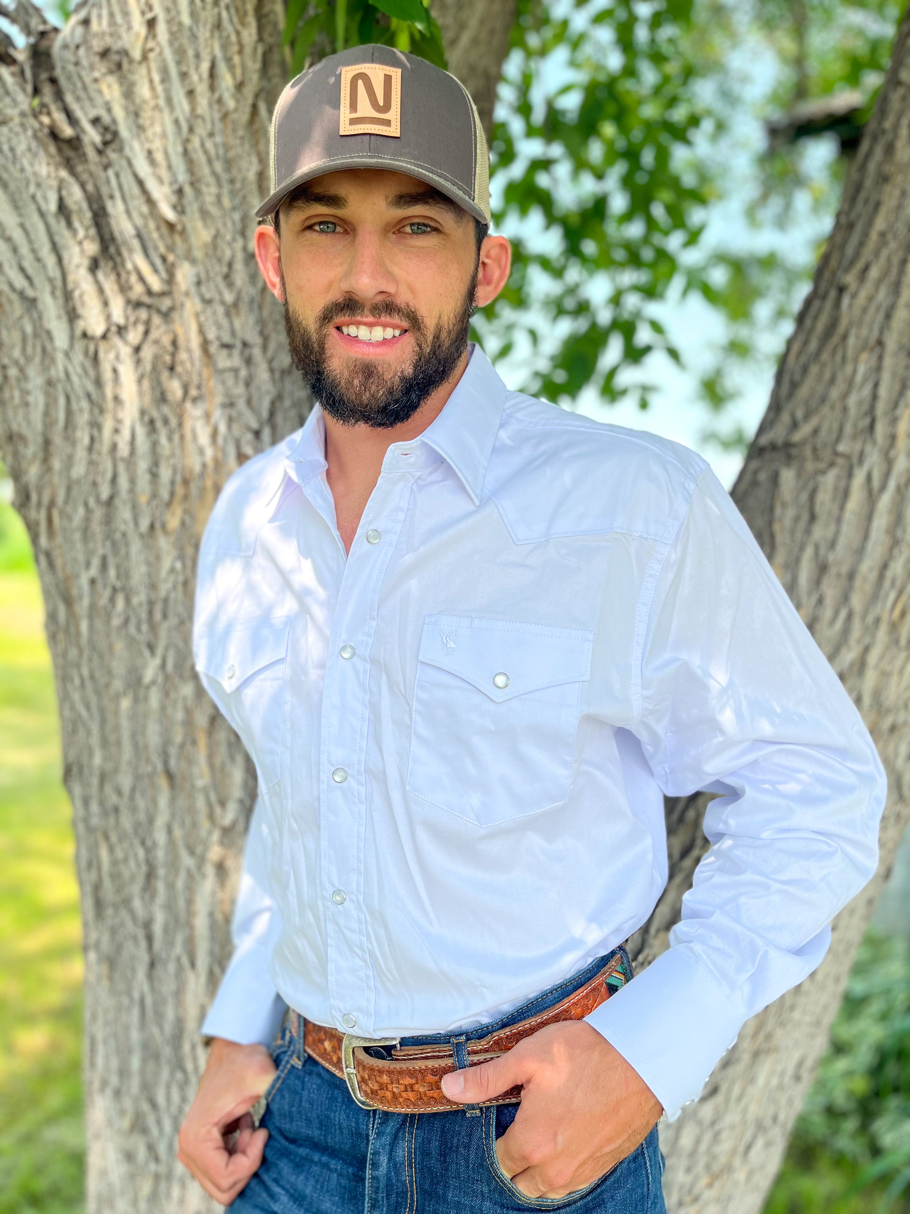 Men's White Western Shirt – Maude West Company